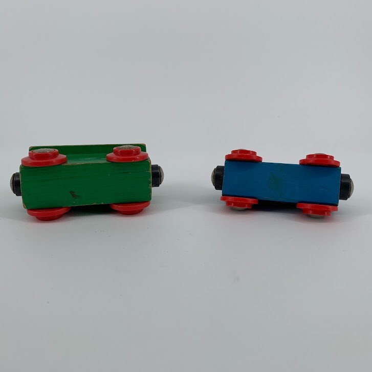 Vintage 1990s Authentic BRIO Train Car Magnet Blue Beechwood / Green ...