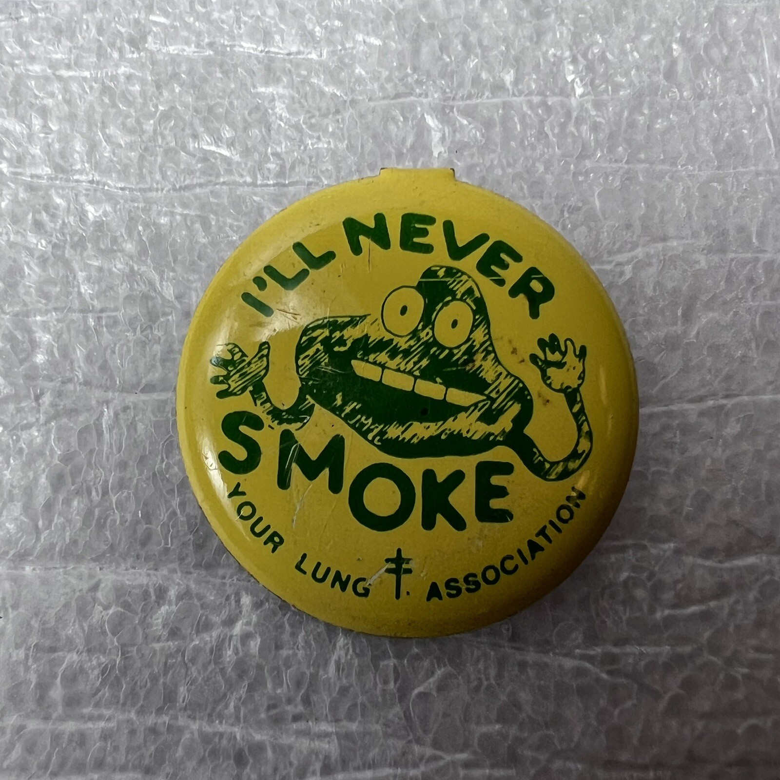 Vintage I'll Never Smoke Lung Association Tab Pin Button Pinback | eBay