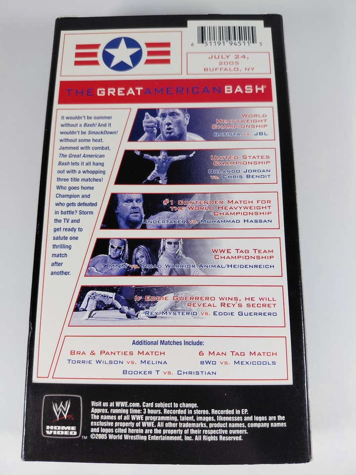 WWE The Great American Bash 2005 VHS Rare | eBay