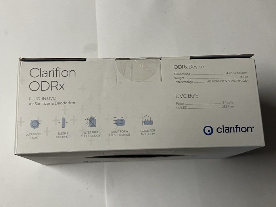 Clarifion ODRx UVC Plug-In Air Purifier, Odor & Germ Removal, Compact ...