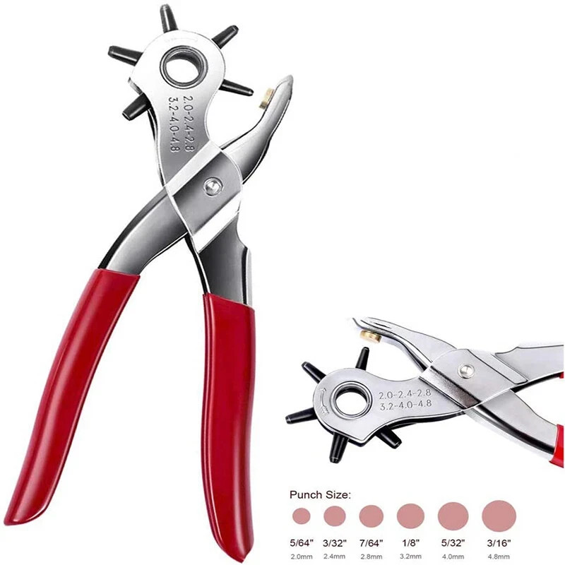 New Leather Hole Punch Belt Puncher Tool Hole Maker Revolving Rotary ...