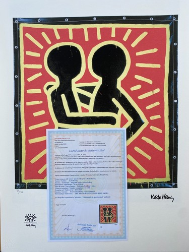 KEITH HARING"Untitled, 1982", lithography, signed,certificate, limited ...