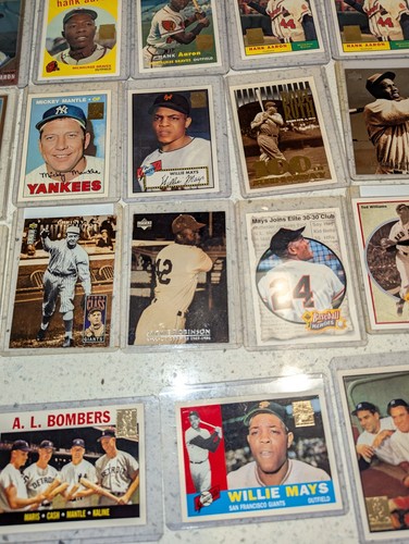 Lot Of 30+ Baseball Legends Cards, Aaron, Mantle, Robinson, Willy Mays+ ...