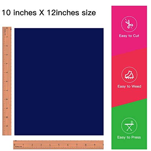 Blue HTV Vinyl for T-Shirts 12"x10" Heat Transfer Vinyl 10 Pack Iron ...