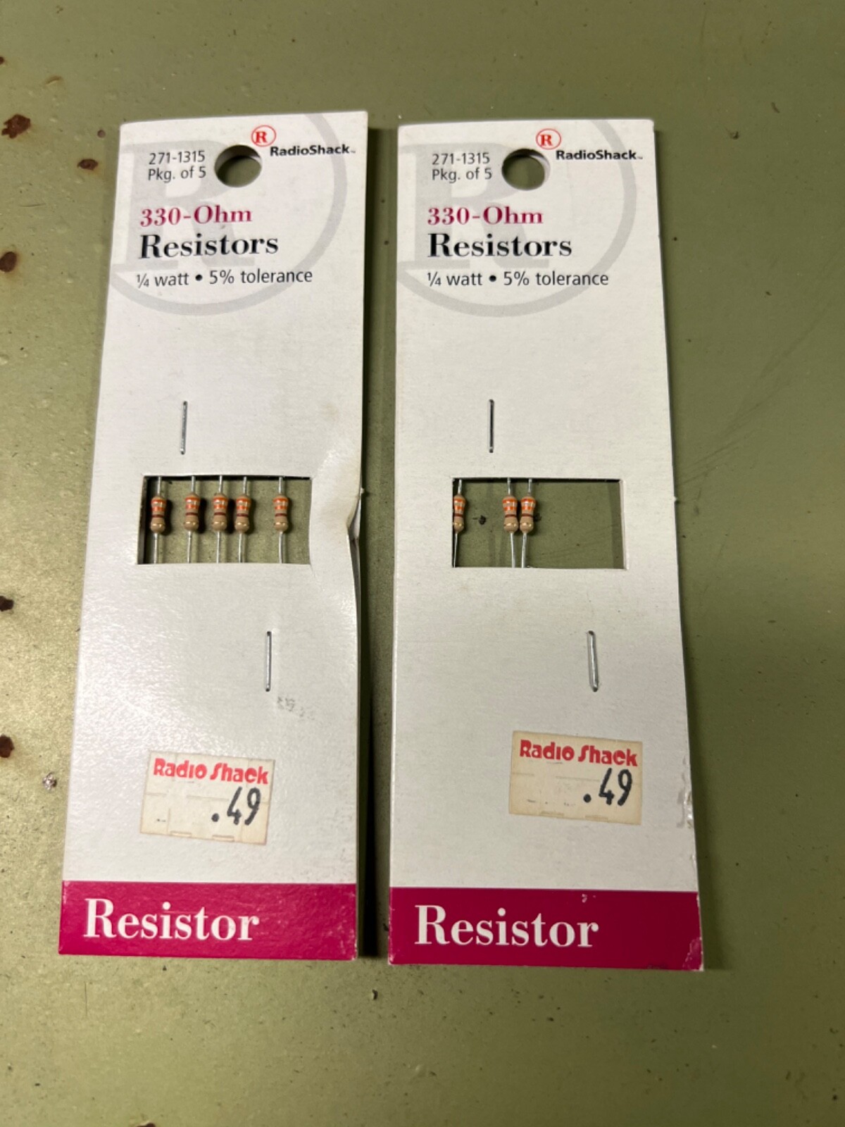 Archer/Radio Shack~271-1315~330 Ohm Resistors~1/4 Watt~5% Tolerance~8Pk ...