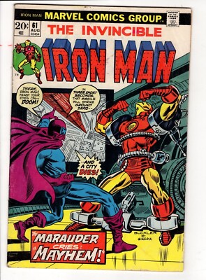 Iron Man #61, Fine - Very Fine Condition 1973-Cardboard Back & In ...