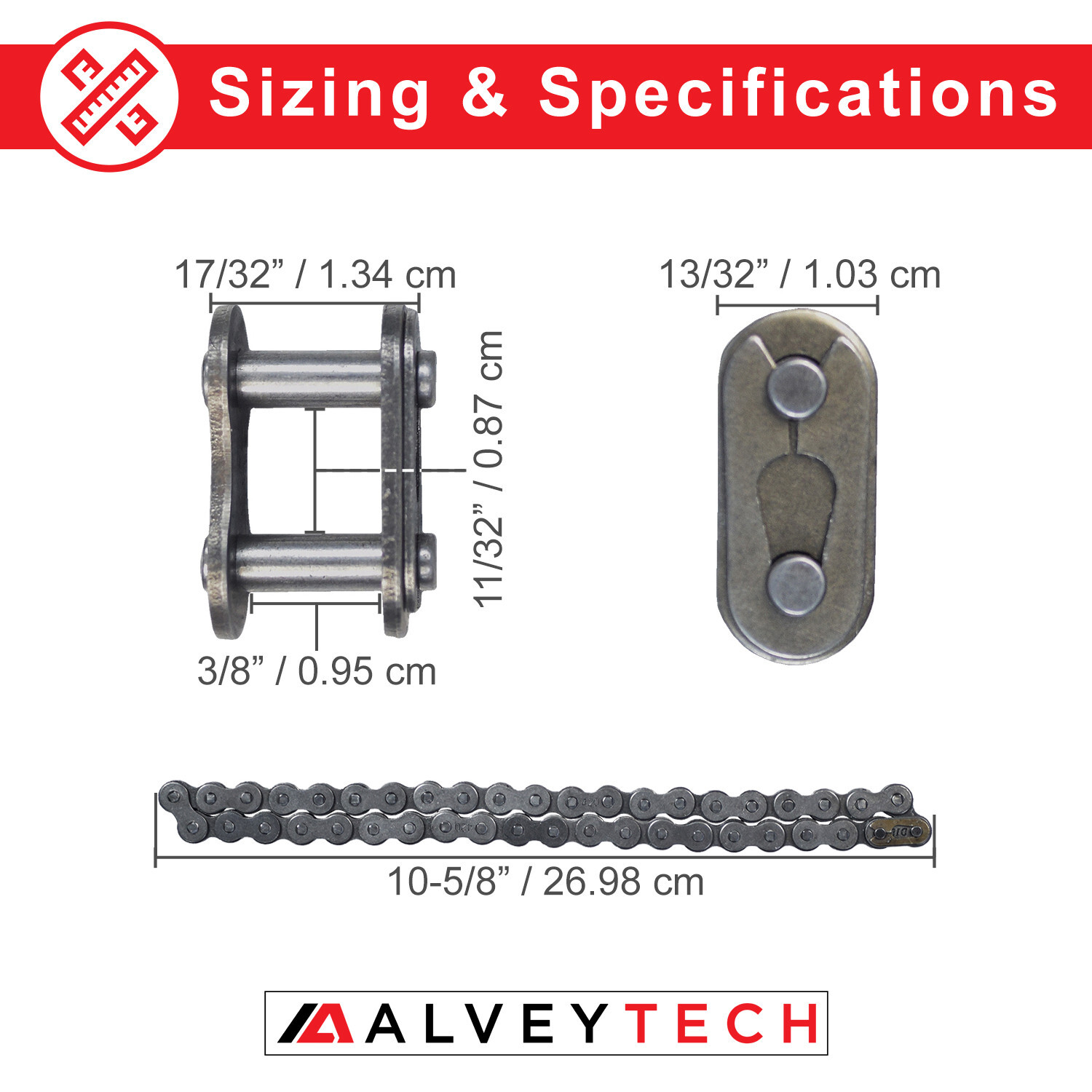 42 Link 1/2" Pitch 420 Chain for The Baja/Hensim MB165 & MB200, Heat ...