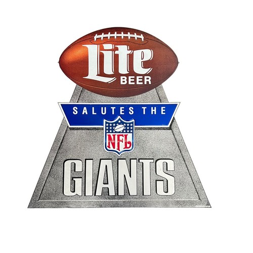 Miller Lite Beer Salutes NFL New York Giants Metal Sign 29 X 30 ...