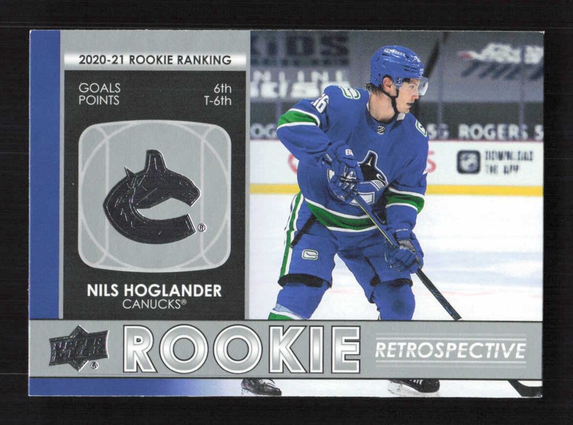 Nils Hoglander 2021-22 Upper Deck Rookie Retrospective Vancouver ...
