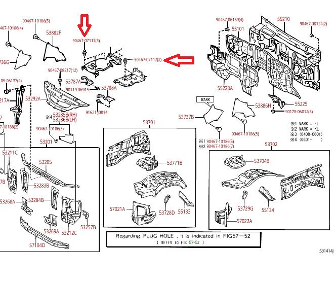 LEXUS OEM FACTORY ENGINE SIDE COVER CLIPS X10 2003-2009 GX470 90467 ...