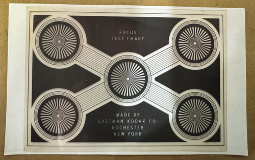 VINTAGE EASTMAN KODAK FOCUS TEST CHART NEGATIVE Film processing control ...