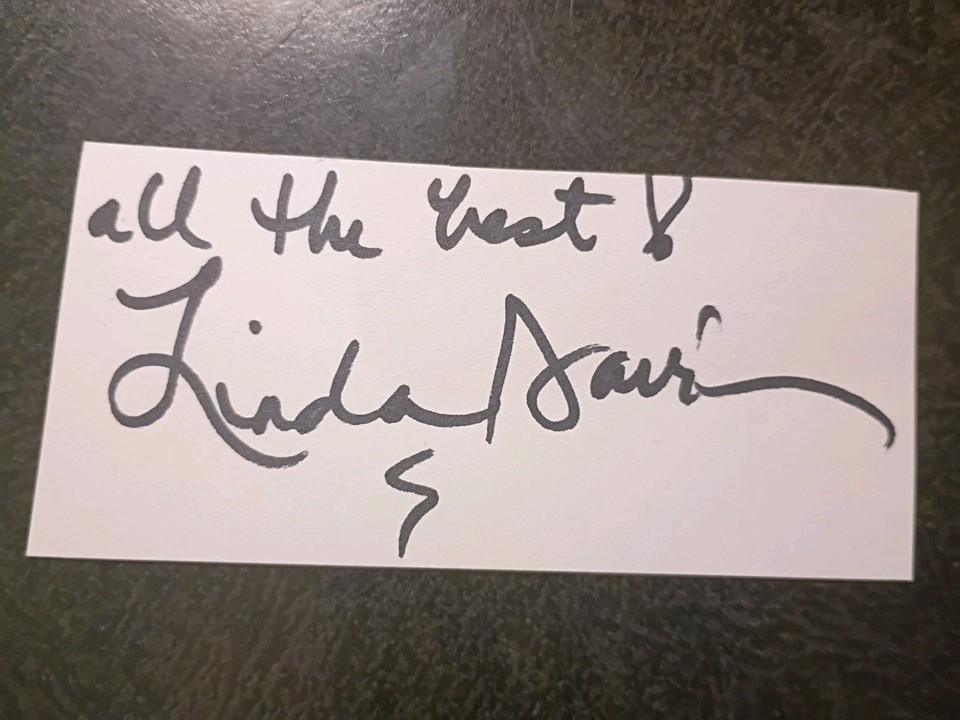 LINDA DAVIS Hand Signed Autograph Cut With 4X6 Photo - BEAUTIFUL SINGER ...