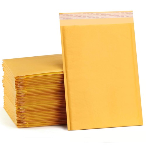 Kraft Bubble Mailers 10.5x16 Inch 25 Pack Yellow Padded Envelopes #5 ...