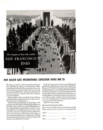 1940 Print Ad Golden Gate International Exposition San Francisco | eBay