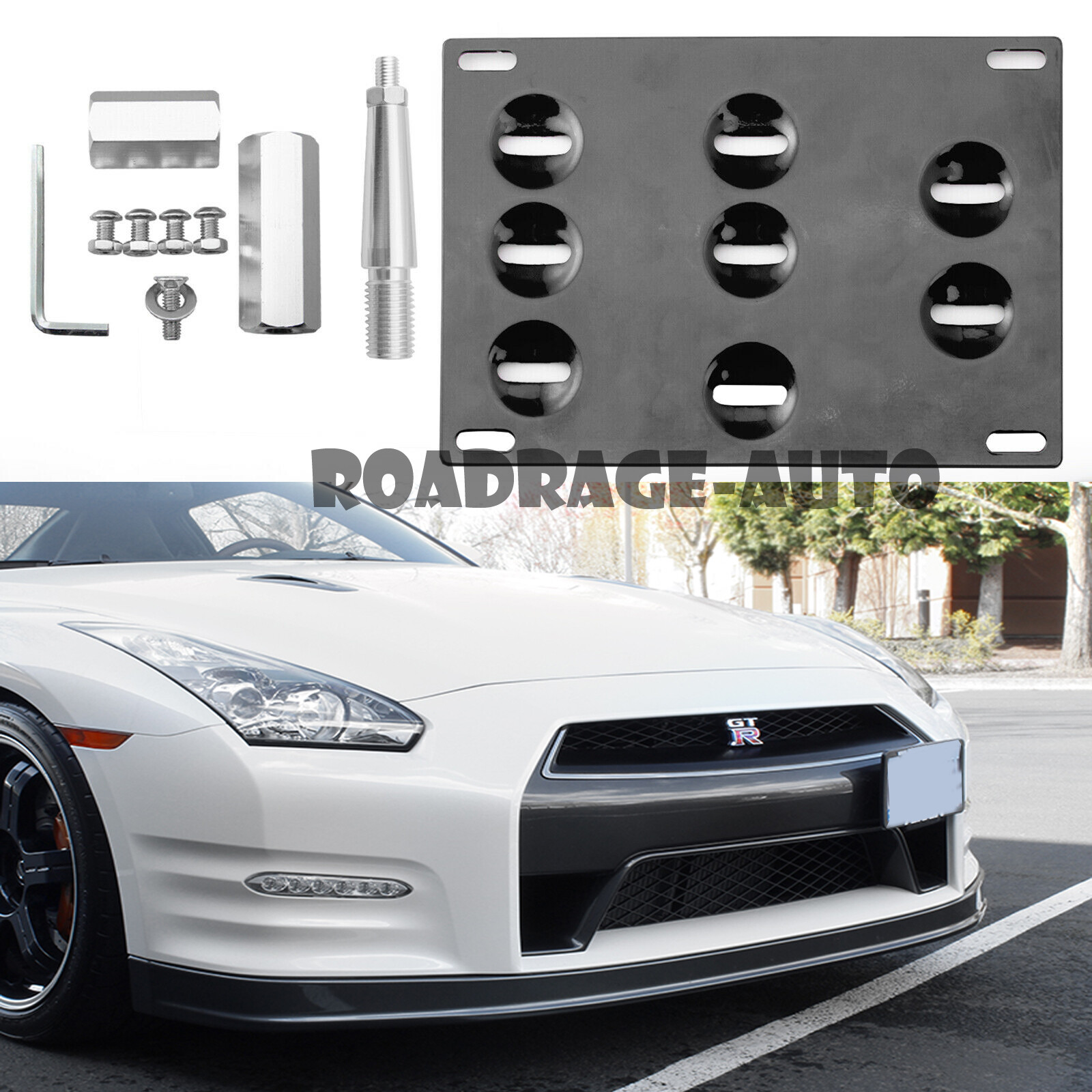For 09-Up Nissan R35 Skyline GT-R Tow Hook Hole License Plate Relocate ...