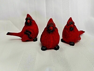 NEW Trio of 3 RED CARDINAL Resin Figurines from Ganz | eBay