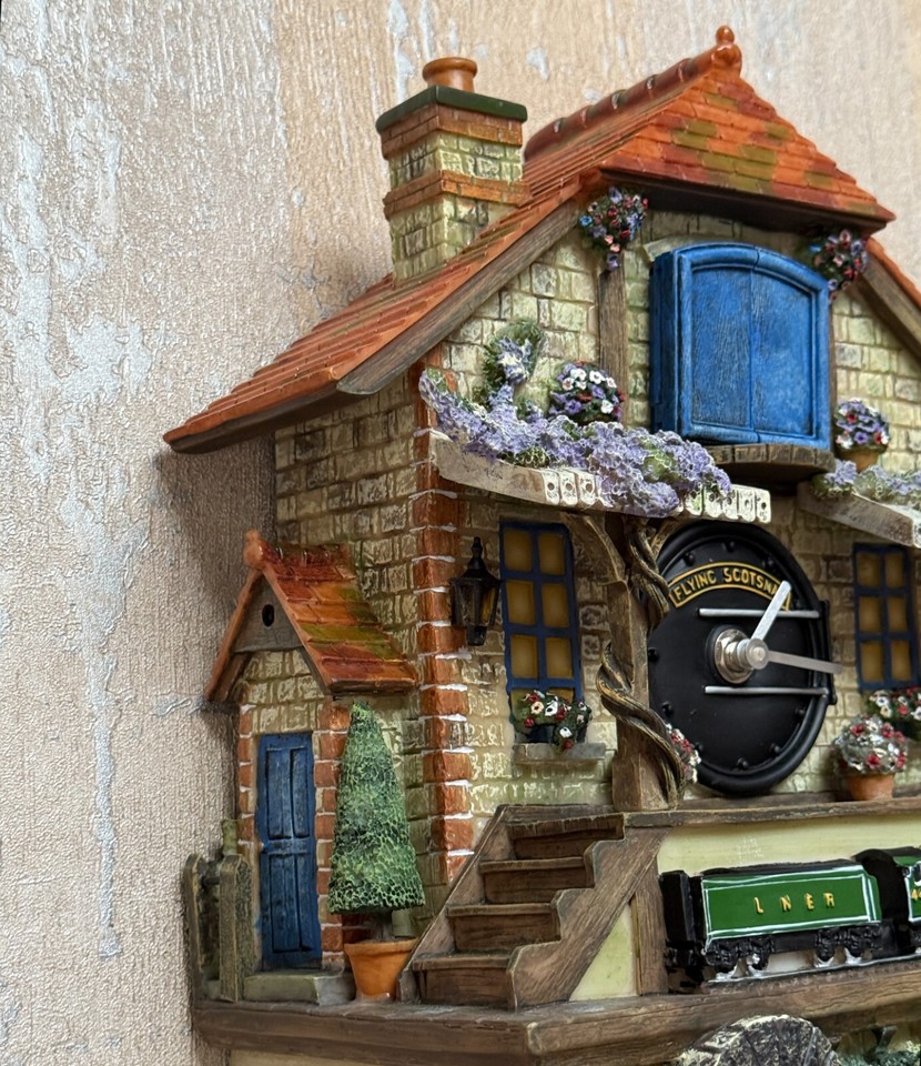 Cuckoo Clock Huge train Station with Pop Out Conductor Moving Sound ...