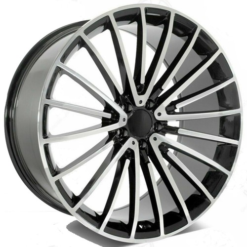 20x8.5 +36 5x112 Wheel Rims Black Machined for Mercedes Benz CLS450 ...