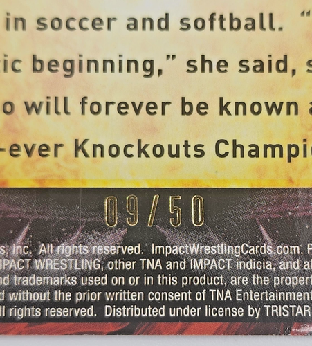 2013 TRISTAR TNA Impact Wrestling Live - Gail Kim #89 Gold /50 for sale ...