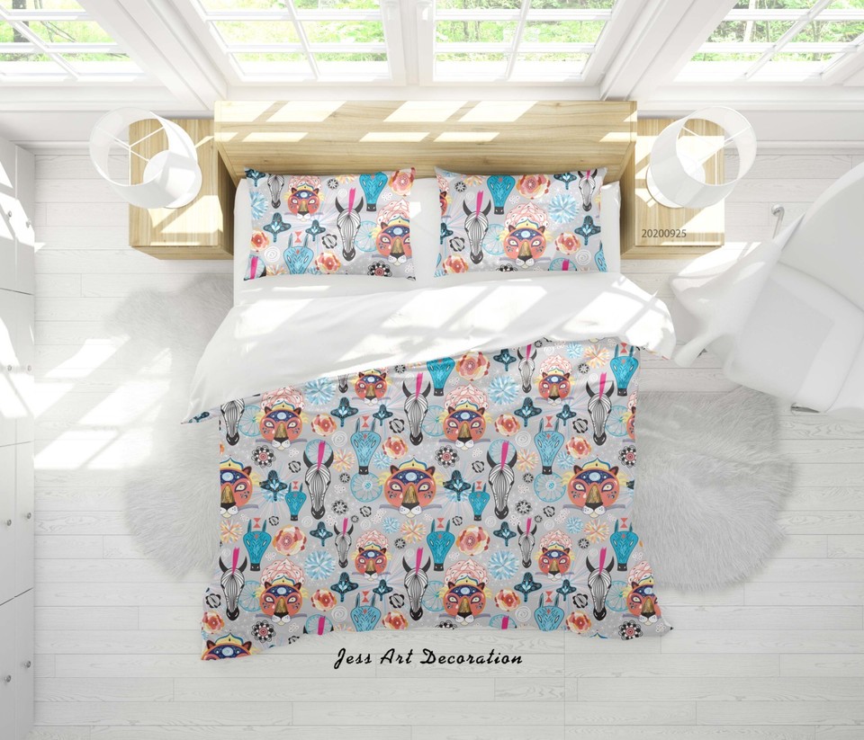 3D Cartoon Animals Forest Pattern Quilt Cover Duvet Cover Comforter set ...