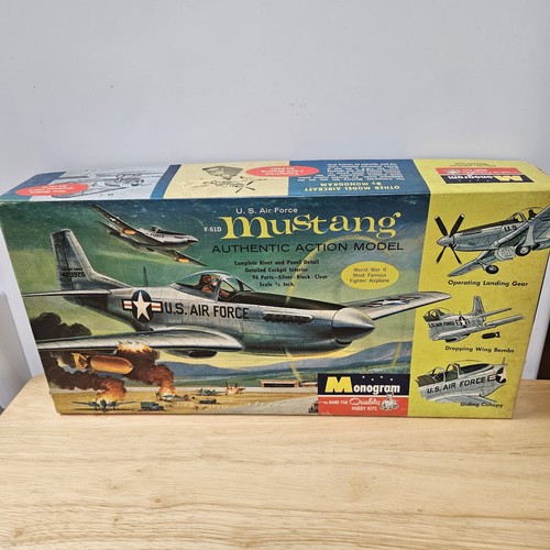 Vintage 1962 Monogram F-51D MUSTANG 1/32 Scale Action Model Kit Pre-owned | eBay