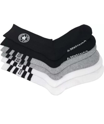 Converse Men's Half Cushion Crew Socks 3-Pack Size 6-12 | eBay