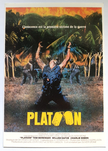 Platoon 15 1986 ‧ War/Action Movie Film Postcard. Willem Dafoe. V2 ...