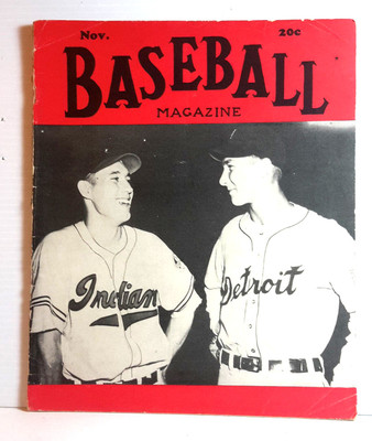 Nov 1946 BASEBALL MAGAZINE- Bob Feller & Hal Newhouser Cover Photo ...