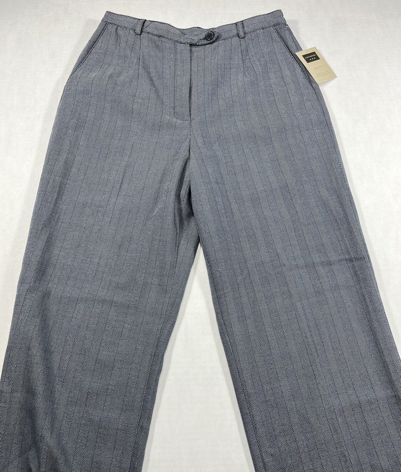 Covington Dress Pants Woman’s Size 8 Stretch Pleated Gray Pinstripe ...