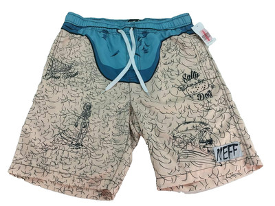 NWT Neff That Guy Bathing Suit S Hairy Legs Tattoo Swim Trunks Shorts ...