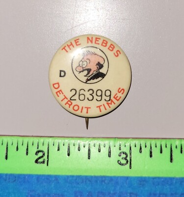 Vintage 1930's THE NEBBS Detroit Times Comic Strip Pinback Button ...