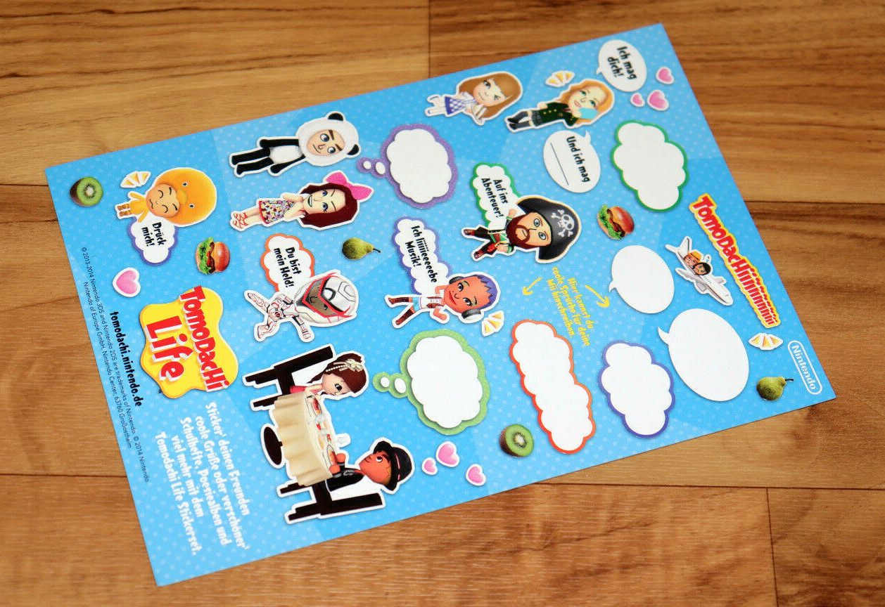 Tomodachi Life Rare Promo Sticker Set Sheet Nintendo 3DS | eBay