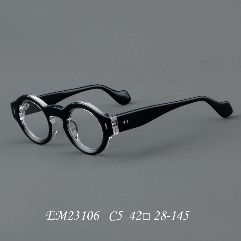 Acetate Round Retro Eyeglasses For Men Women Classic Glasses Thick ...