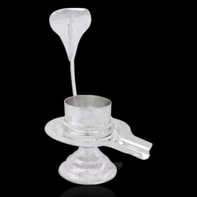 Pure Silver Yoni Base with Snake for Shiv Lingam Murti Shiva Statue ...