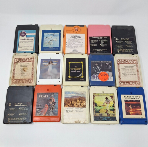 Vintage 8 Track Tapes Lot of 15 Assorted Rock R&B Soul Pop - Untested ...
