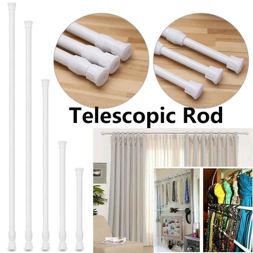 Spring Tension Rod Voile Net Curtains Net Rods Extendable Poles 30cm to ...
