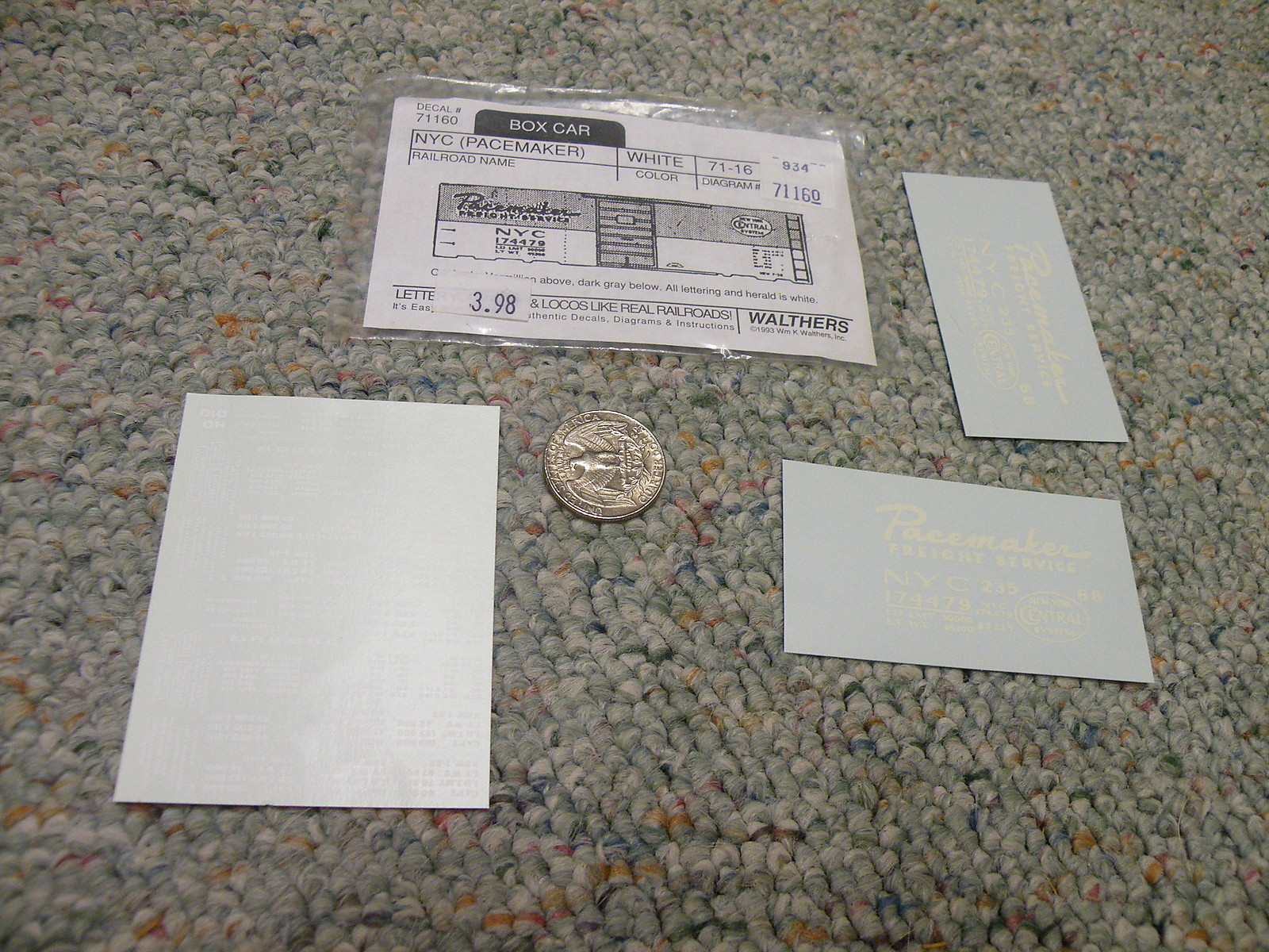 Walthers decals HO 71-16 Box car NYC Pacemaker white N139 | eBay