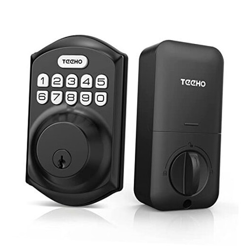 TEEHO TE001 Keyless Entry Door Lock with Keypad - Smart Matte Black ...