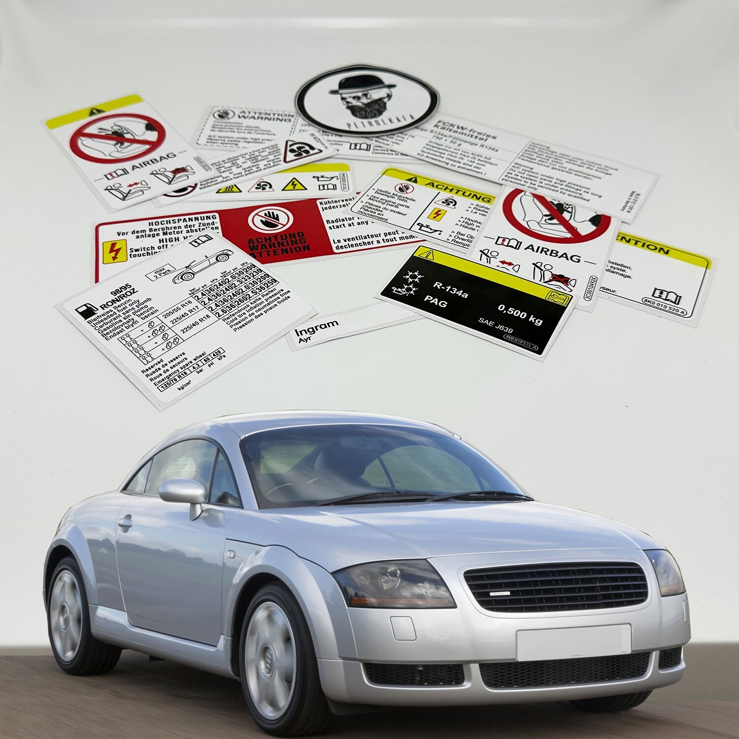 Audi TT Mk1 1999 - 2006 Restoration Warning Caution Engine Bay Stickers ...