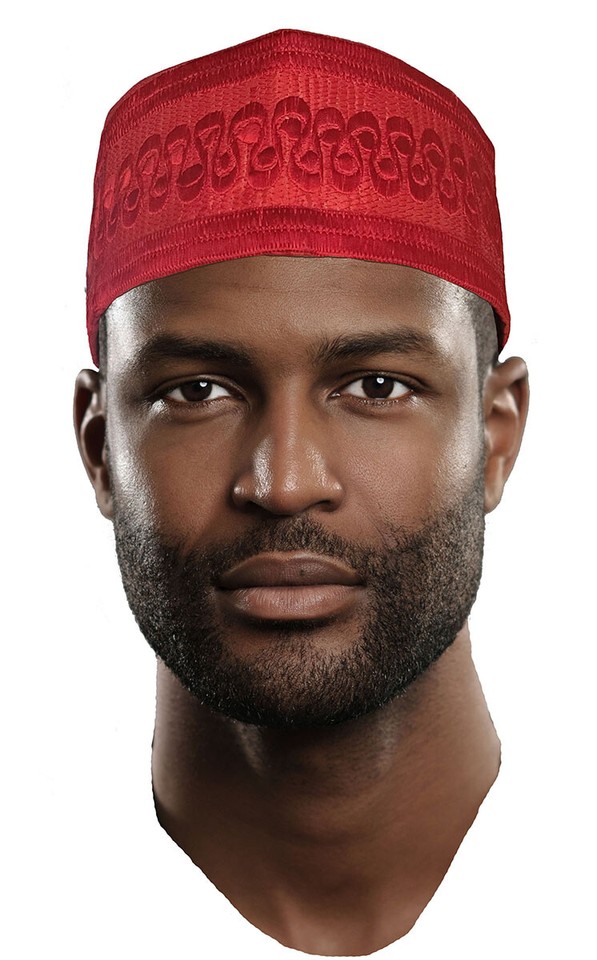 Red African ASO Oke Embroidered Cap | Traditional Nigerian Men’s Hat ...