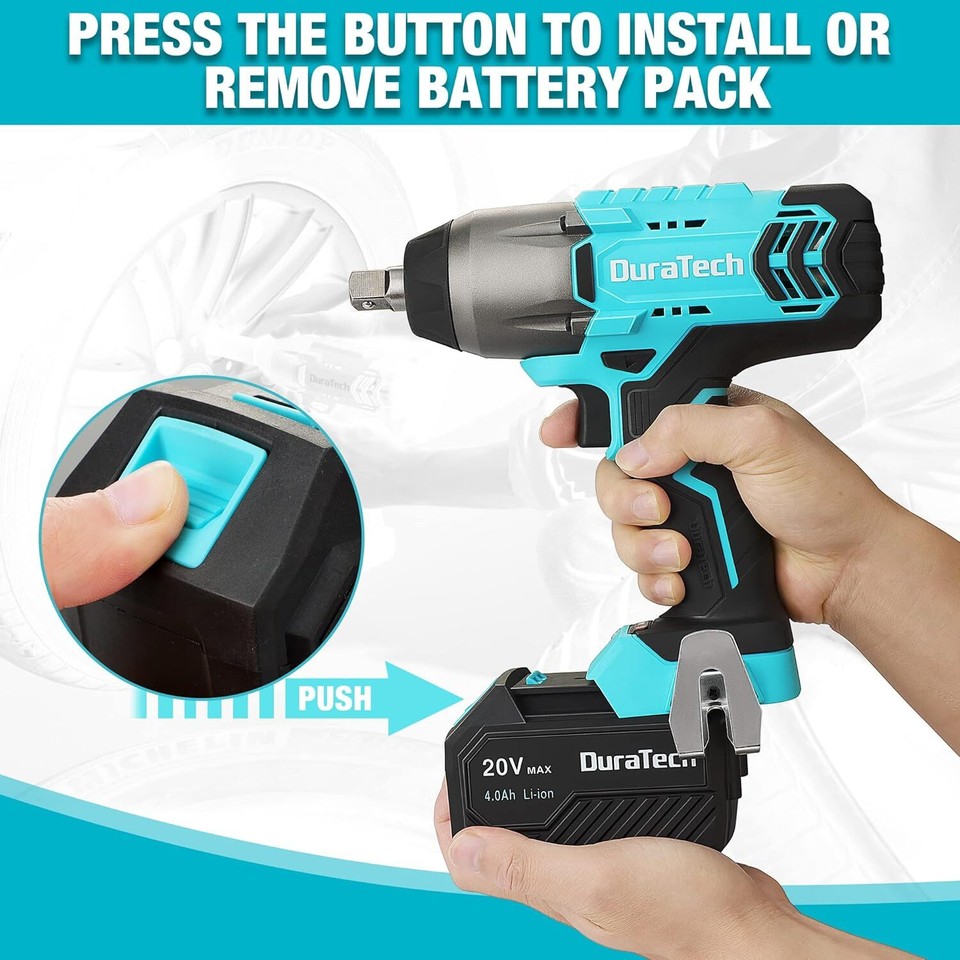 DURATECH 2 IN 1 Cordless Brad Nailer Battery Powered 18 GA Nail Battery ...