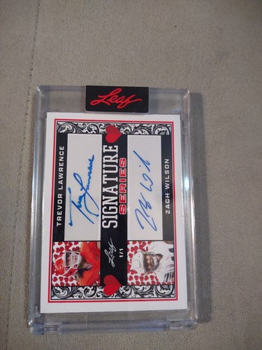 2022 Leaf SIGNATURE AUTOGRAPH Trevor Lawrence Zach Wilson Dual Auto 1/1 ...