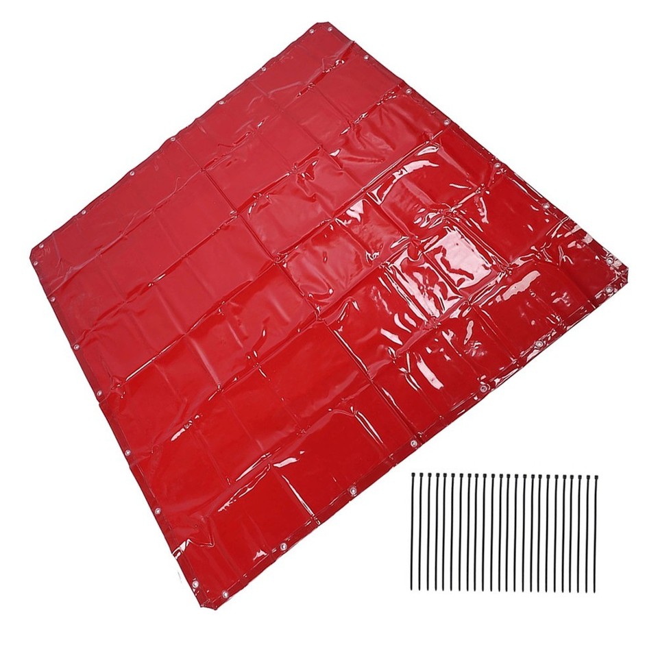 Red Welding Curtain Screen 5 7x5 7ft for Worksite Safety and For UV ...