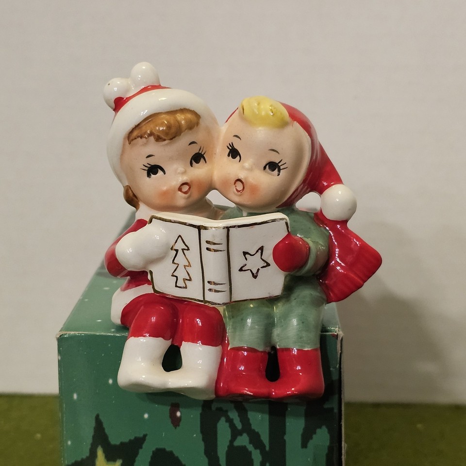 Vintage LEFTON Pixie Elf GIRL BOY KIDS SINGING BOOK CHRISTMAS Carol ...