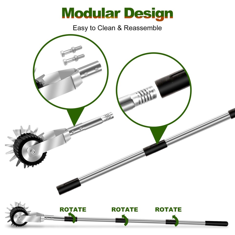 Wheel Rotary Edger Lawn Tool, Manual Grass Edger Trimmer with ...