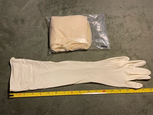 Elbow Length Latex Gloves, 9Mil, 19” Long Cuff, 10 Count 1 Pack, Size 7 ...