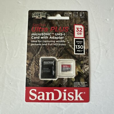 Sandisk Ultra Plus 32 GB 130 MBs Micro UHS-I. Super Fast SD Card Good ...