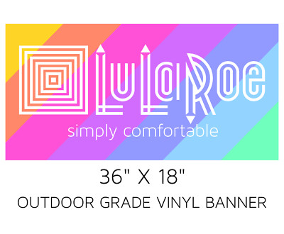 LuLaRoe logo colored rainbow vinyl BANNER 36" x 18" - POP UP Boutique ...