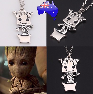 BABY GROOT Guardians of the Galaxy 2 925 Sterling Silver Chain Pendant ...