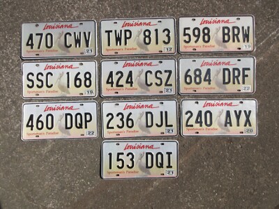 Bulk Lot of 10 Louisiana License Plate Plates Pelican LA - 240 AYX | eBay